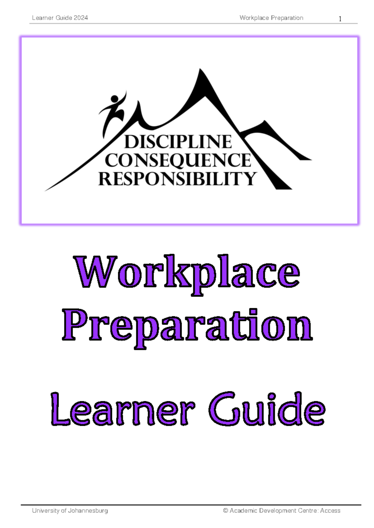 Workplace Preparation Learner Guide 2024 - ####### 1 Workplace ...