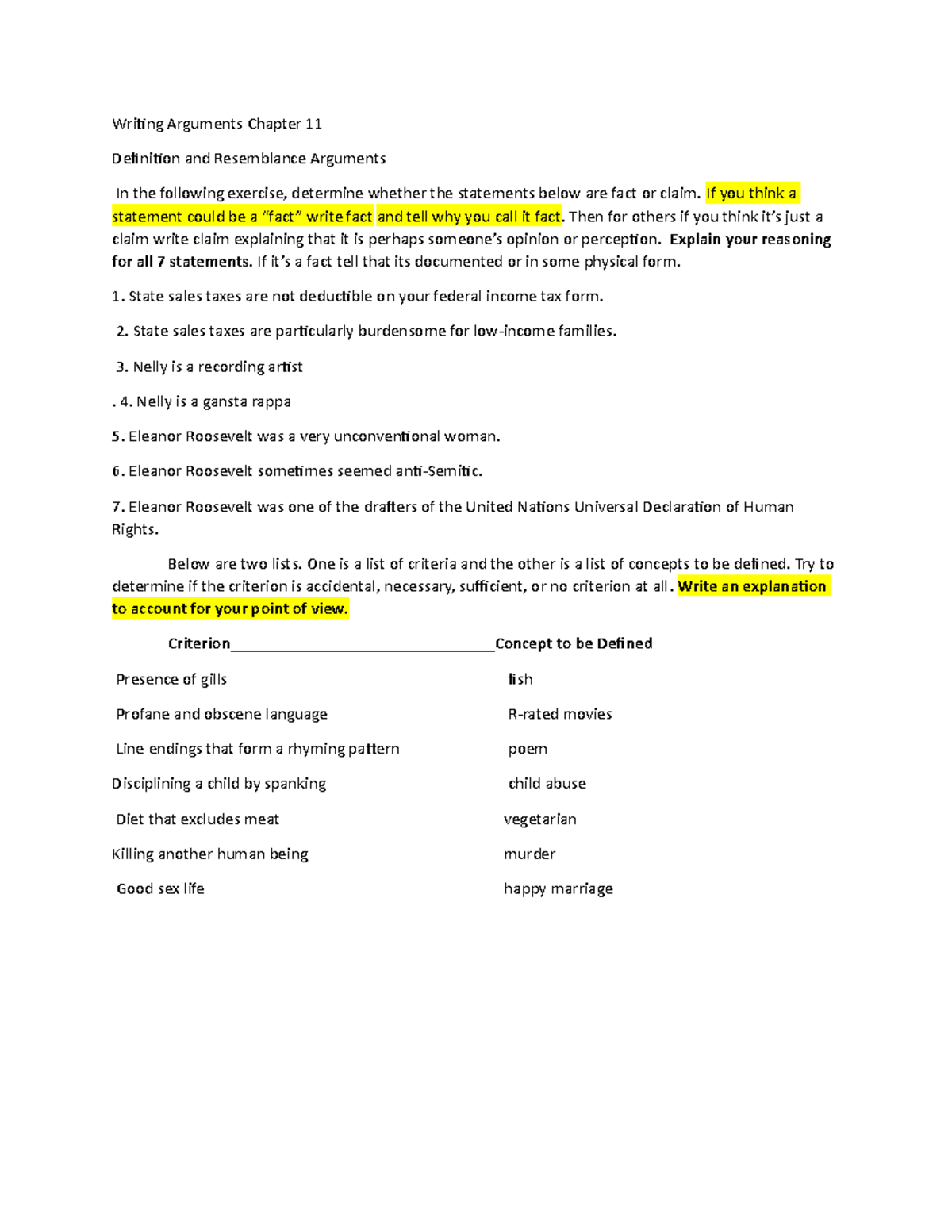 WA Ch 11 & 12-3 - i need help - Writing Arguments Chapter 11 Definition ...