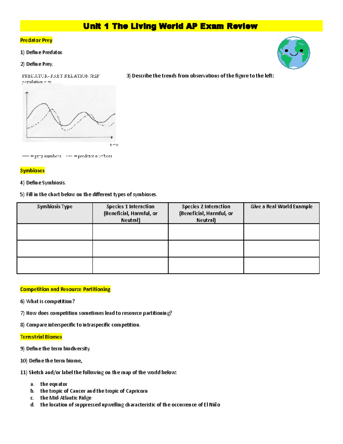 Unit 1 The Living World AP Exam Review - Unit 1 The Living World AP ...