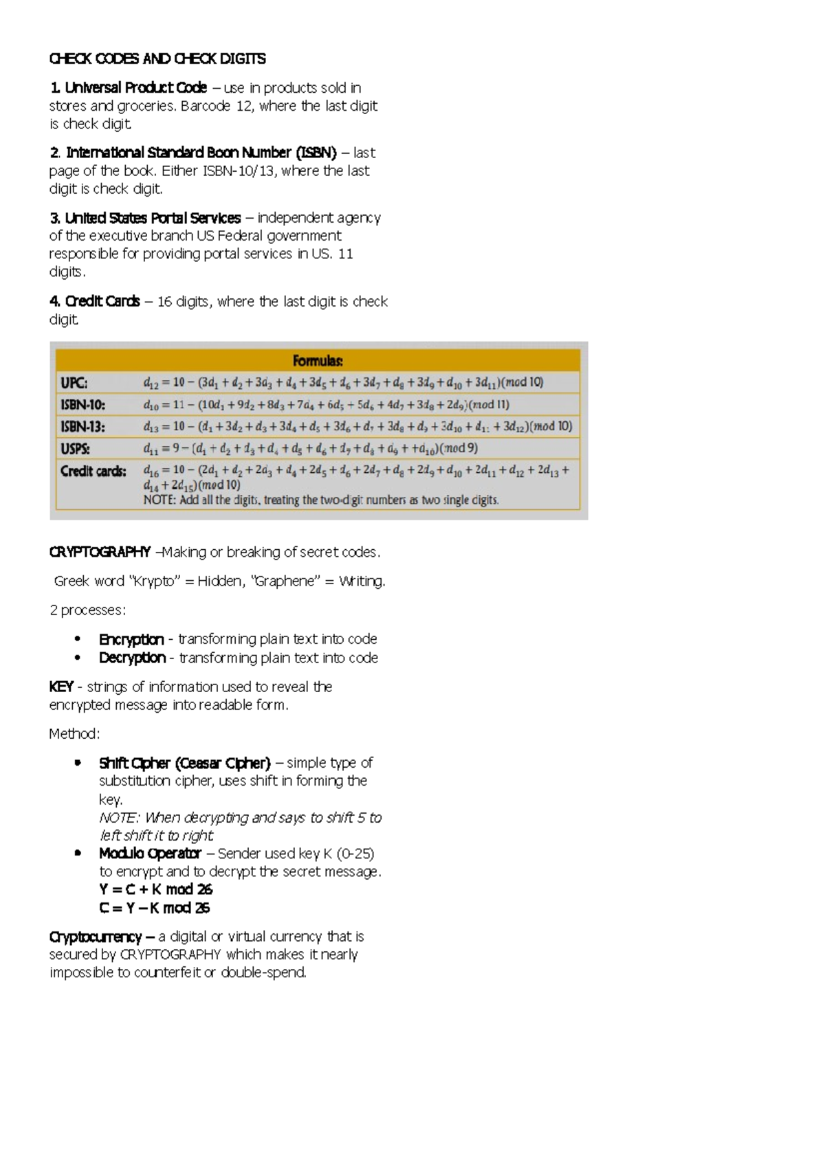 Check Codes Digit And Cryptography Check Codes And Check Digits Universal Product Code Use