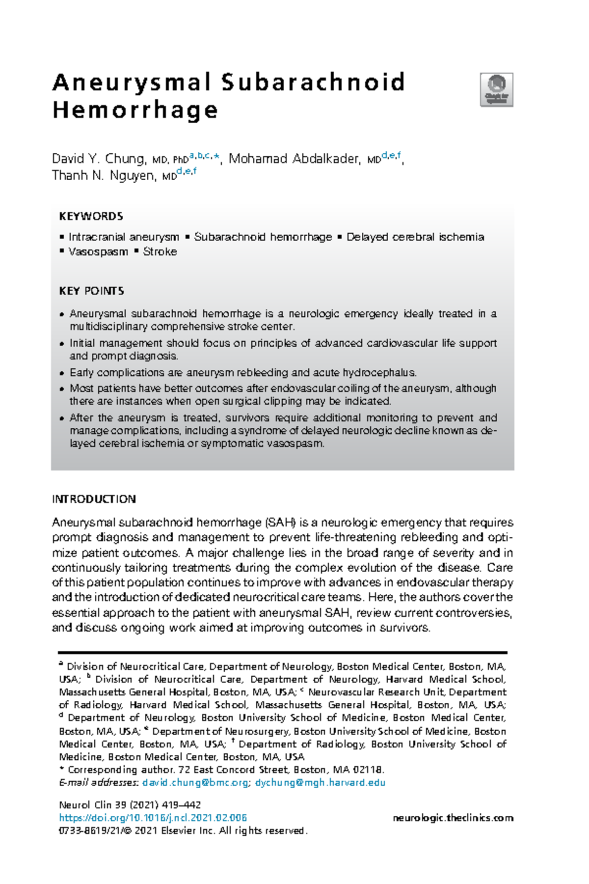 Aneurysmal Subarachnoid Hemorrhage - A n e u r y s m a l S u b a r a c ...