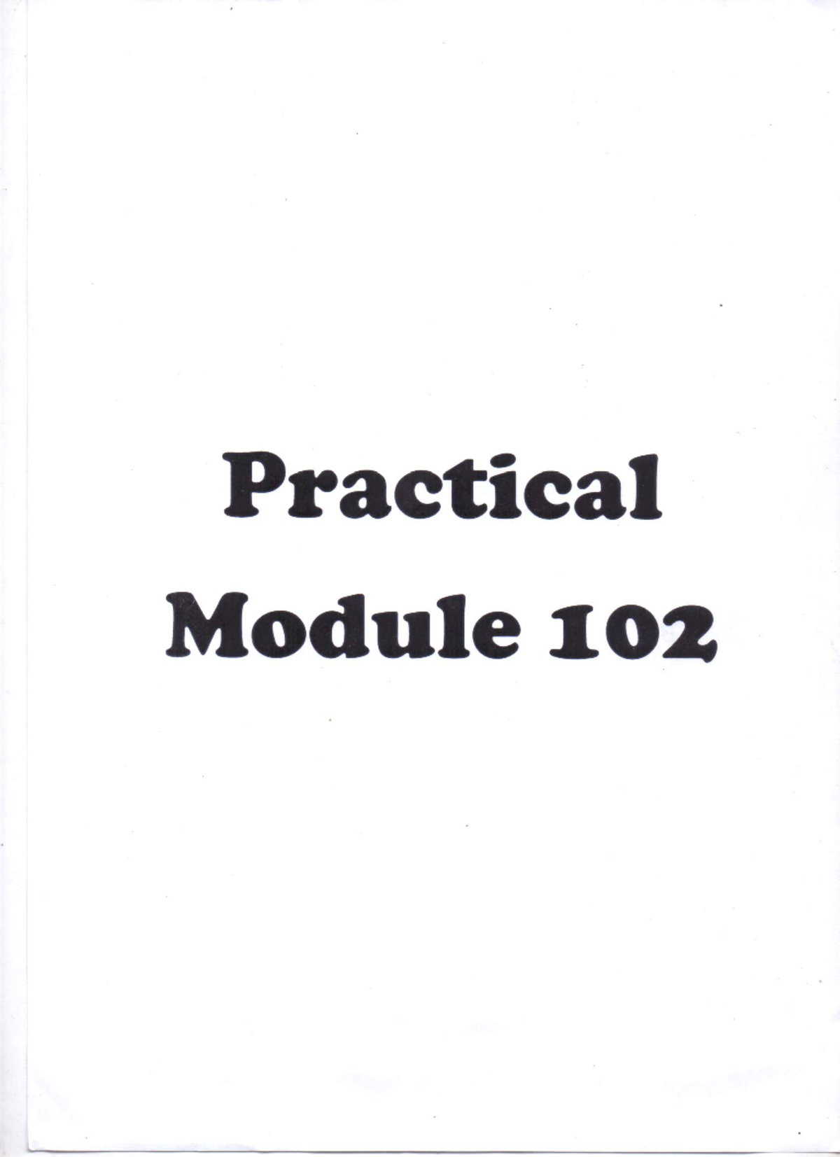 Practical Module - Studocu