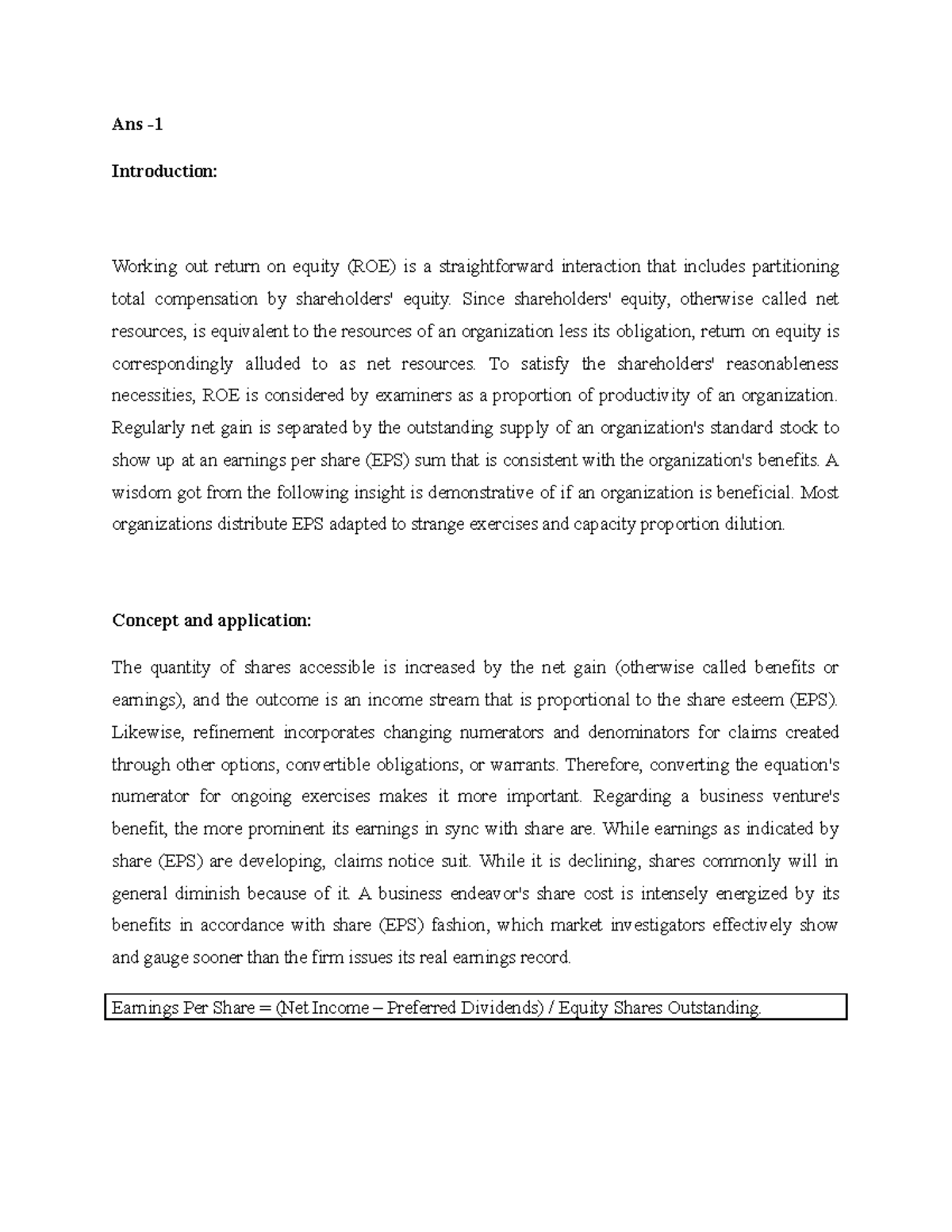 Strategic Cost Management - Ans - Introduction: Working out return on ...
