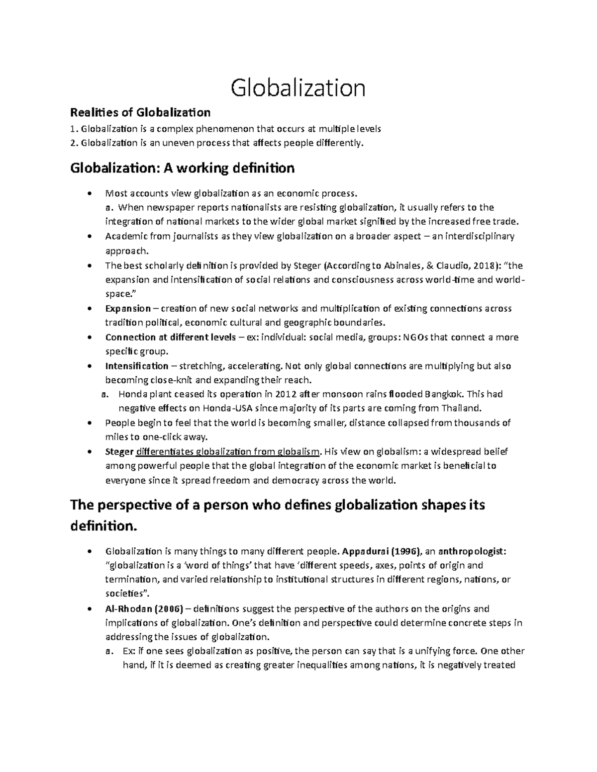 Globalization - Globalization Realities of Globalization Globalization is a complex phenomenon ...