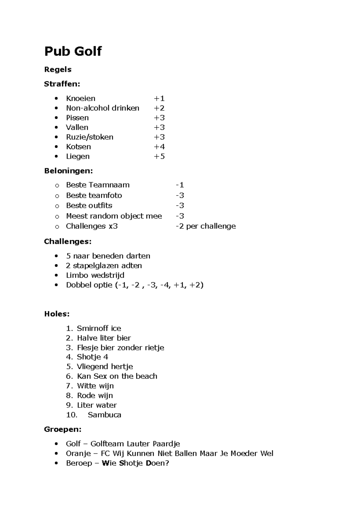 Pub Golf - I think this will suffice - Pub Golf Regels Straffen ...