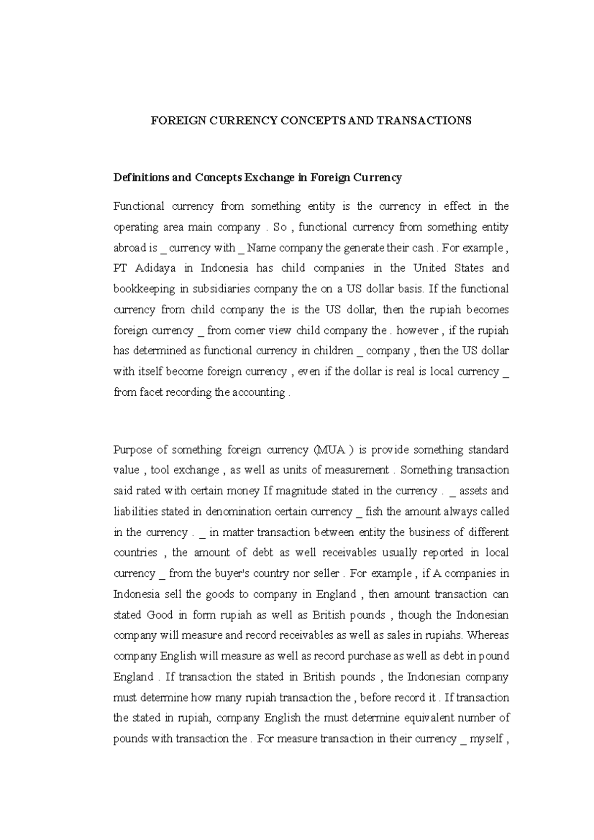 Foreign Currency Concepts And Transactions - FOREIGN CURRENCY CONCEPTS ...