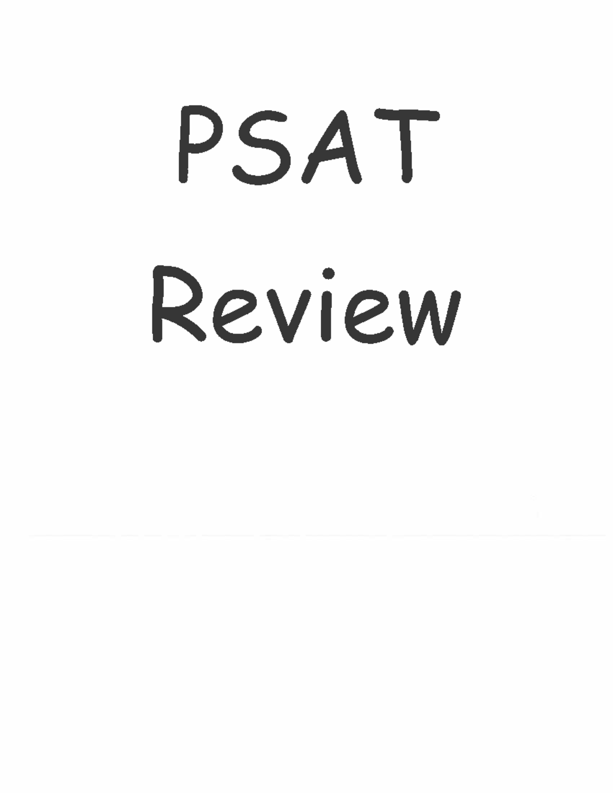 PSAT Prep - Four my report - Studocu