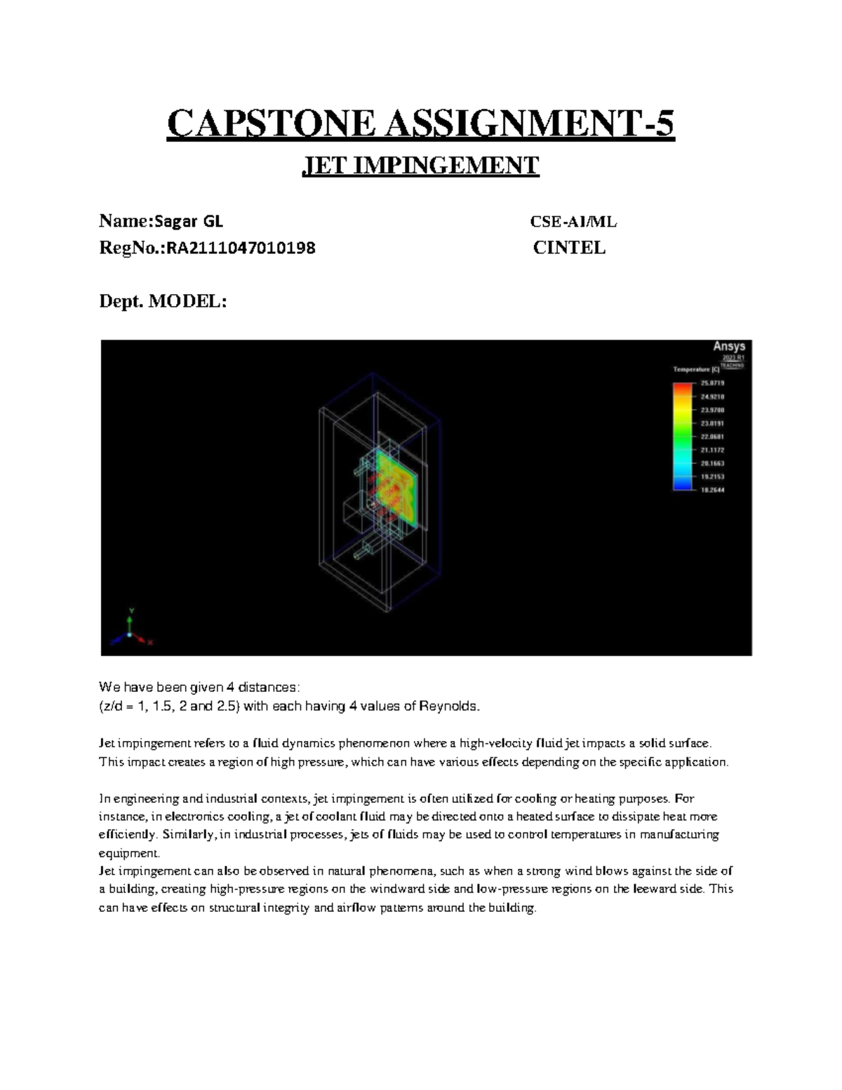 Capstone 5 Ra2111047010198 Capstone Assignment 5 Jet Impingement Name Sagar Gl Cse Ai Ml