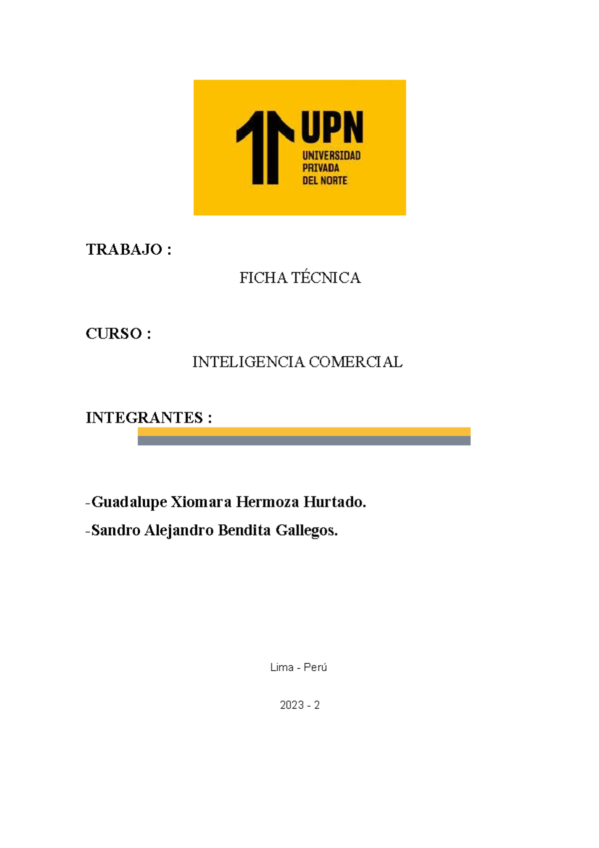 Inteligencia Comercial Trabajo Ficha Técnica Curso Inteligencia