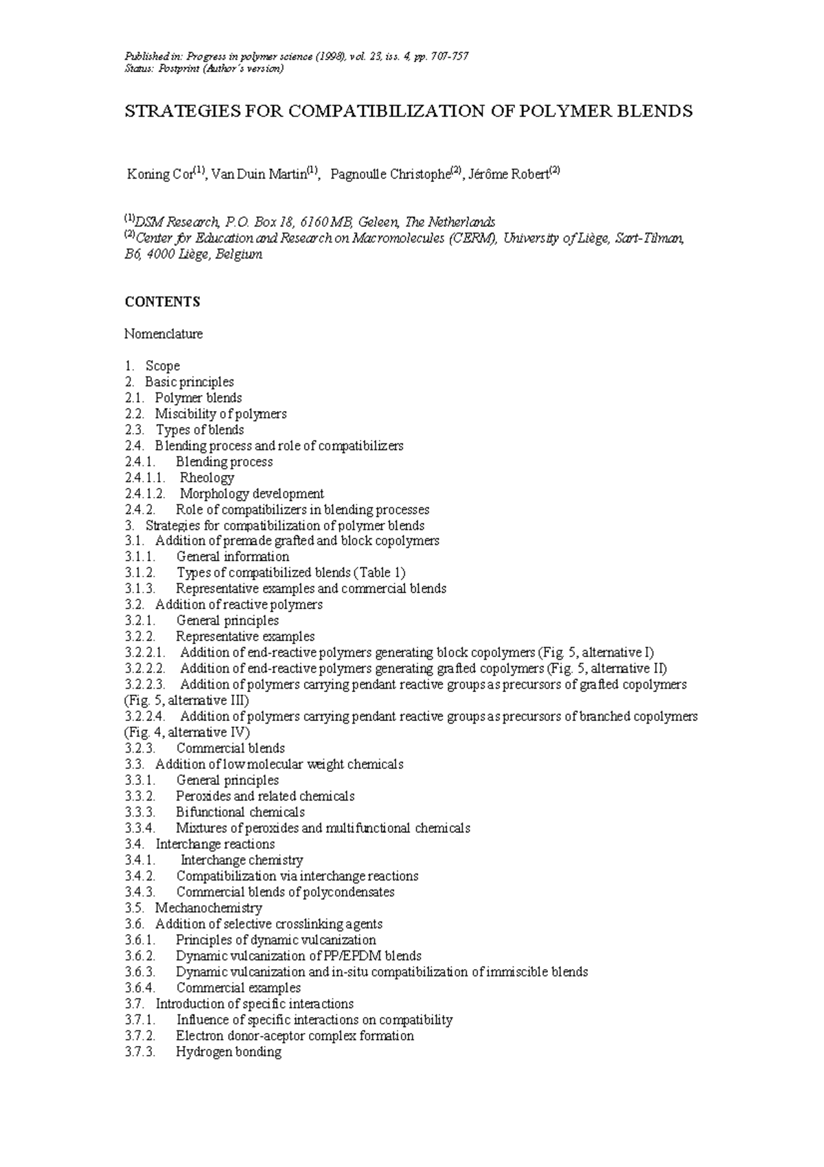 Strategies FOR Compatibilization OF Polymer Blends - Published in ...