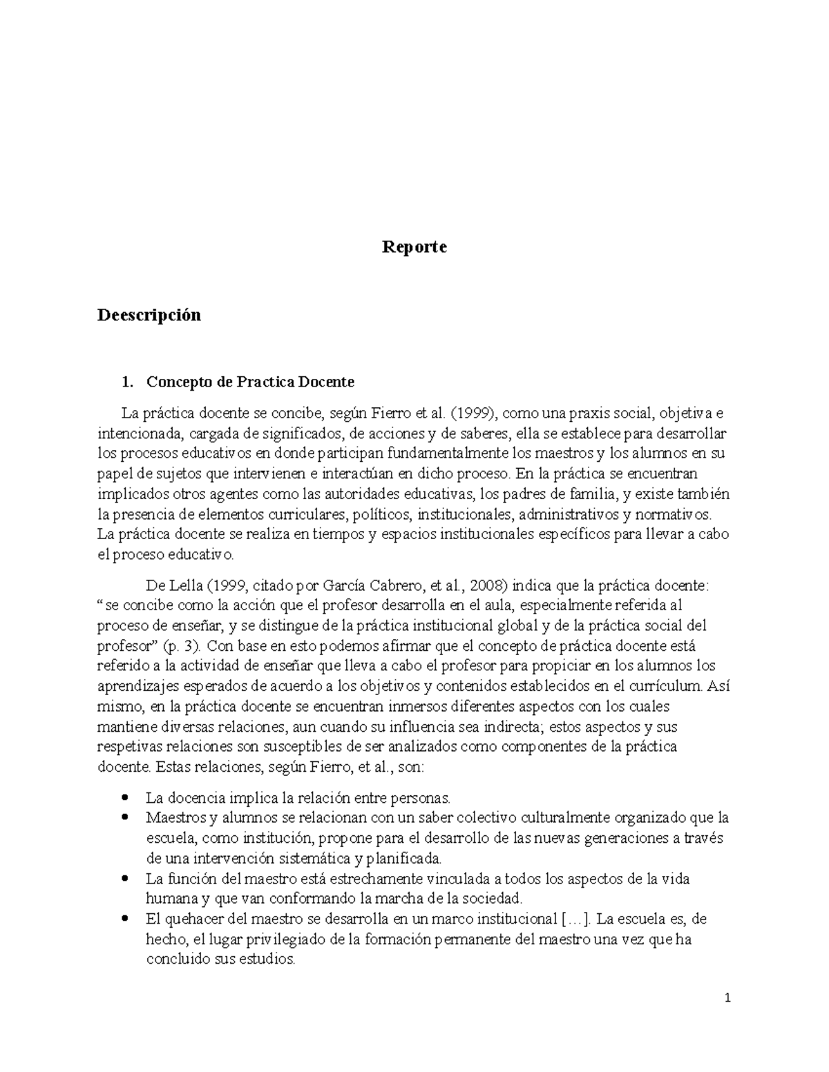 Reporte Escrito - XSDFGH - Reporte Deescripción Concepto de Practica ...