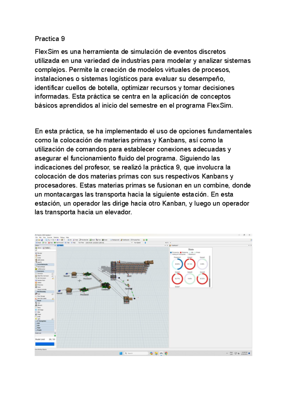 Practica 9 - Practica 9 FlexSim es una herramienta de simulación de ...