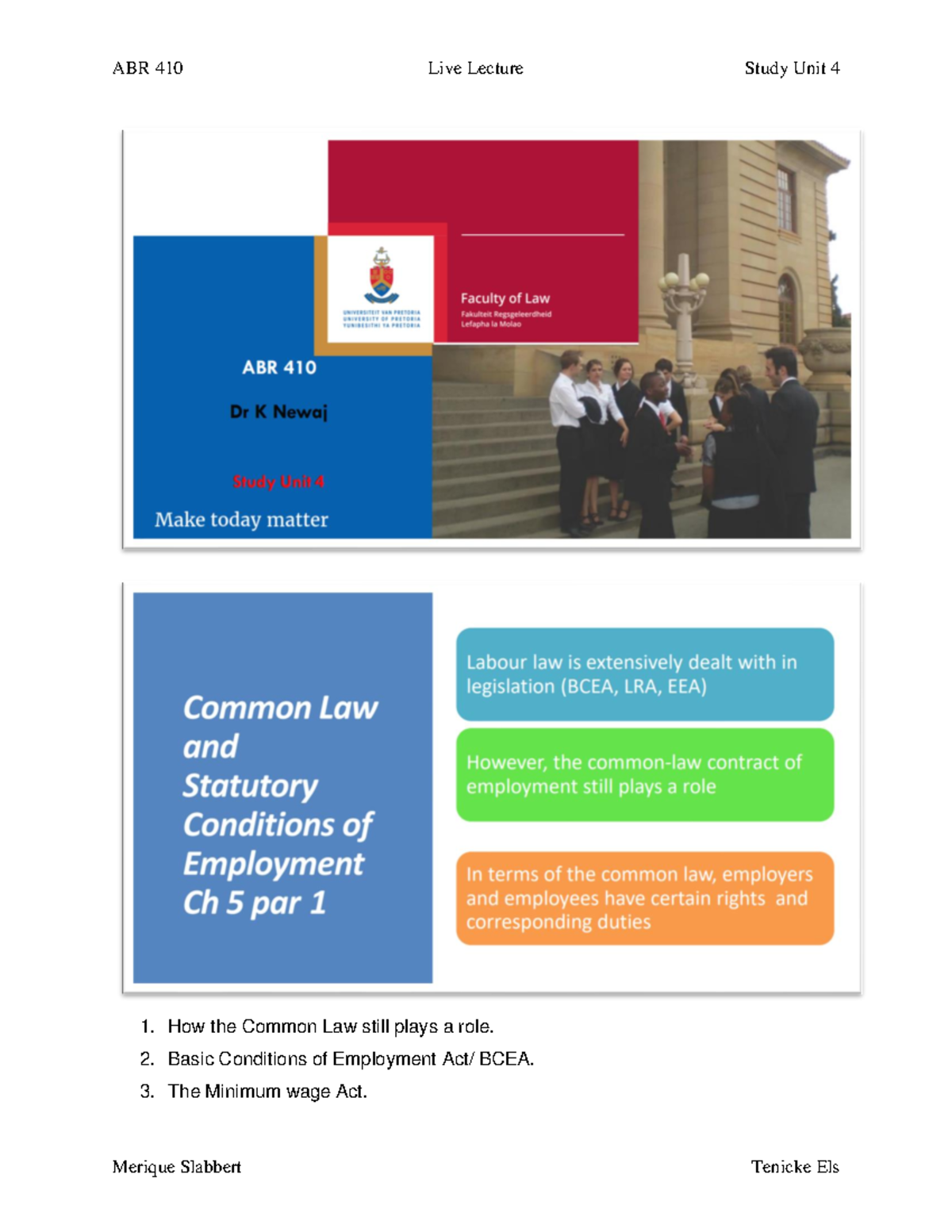 Live class unit 4-These are the lecture notes for the blackboard ...