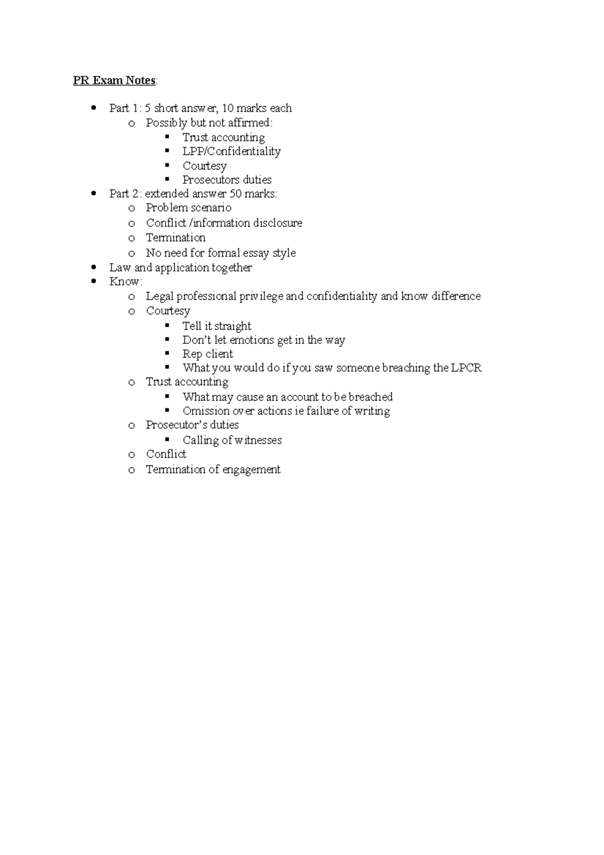 PR Exam Notes Summary - MGMT3006 - Curtin - Studocu