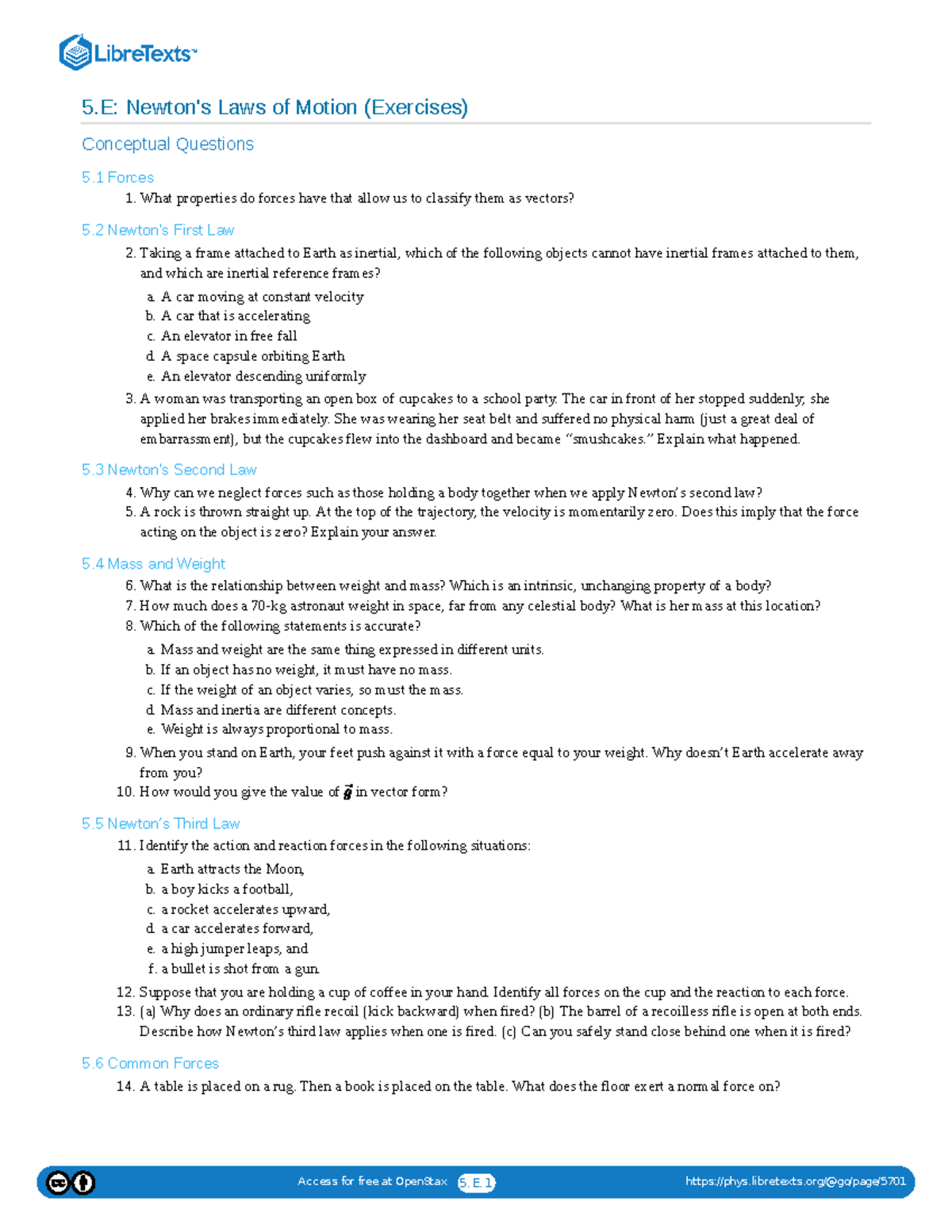Laws of Motion ( Exercises ) - 5: Newton's Laws of Motion (Exercises ...