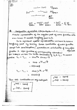 Quantum Mechanics Handwritten Notes 11 - Chemistry for Engineers - Studocu