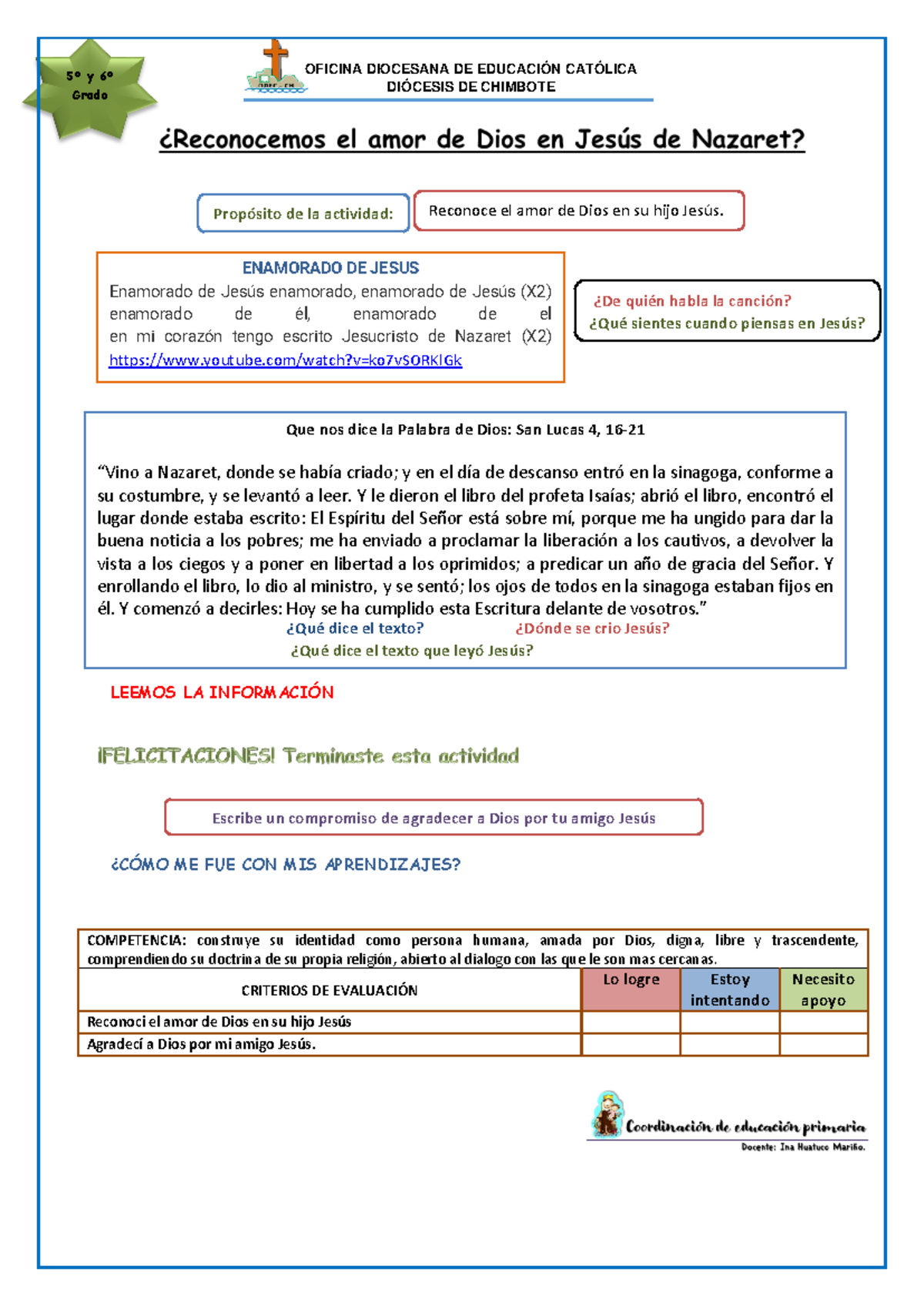Actividad 1 V - ENAMORADO DE JESUS Enamorado de Jesús enamorado ...
