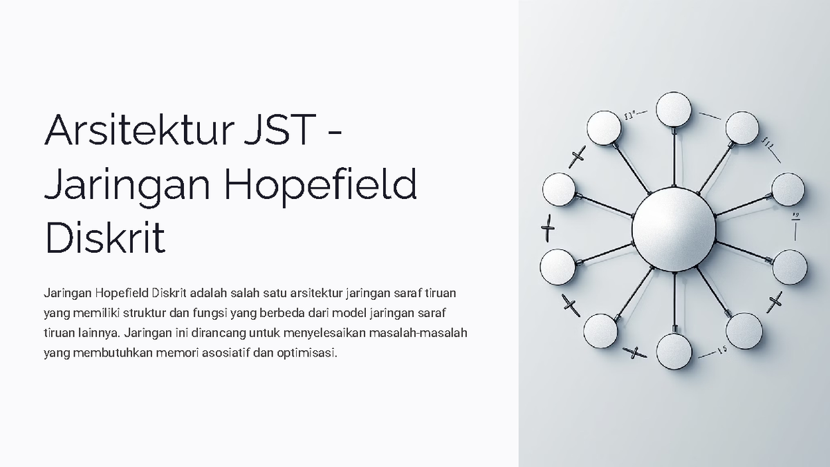 Arsitektur JST Jaringan Hopefield Diskrit - Arsitektur JST - Jaringan ...