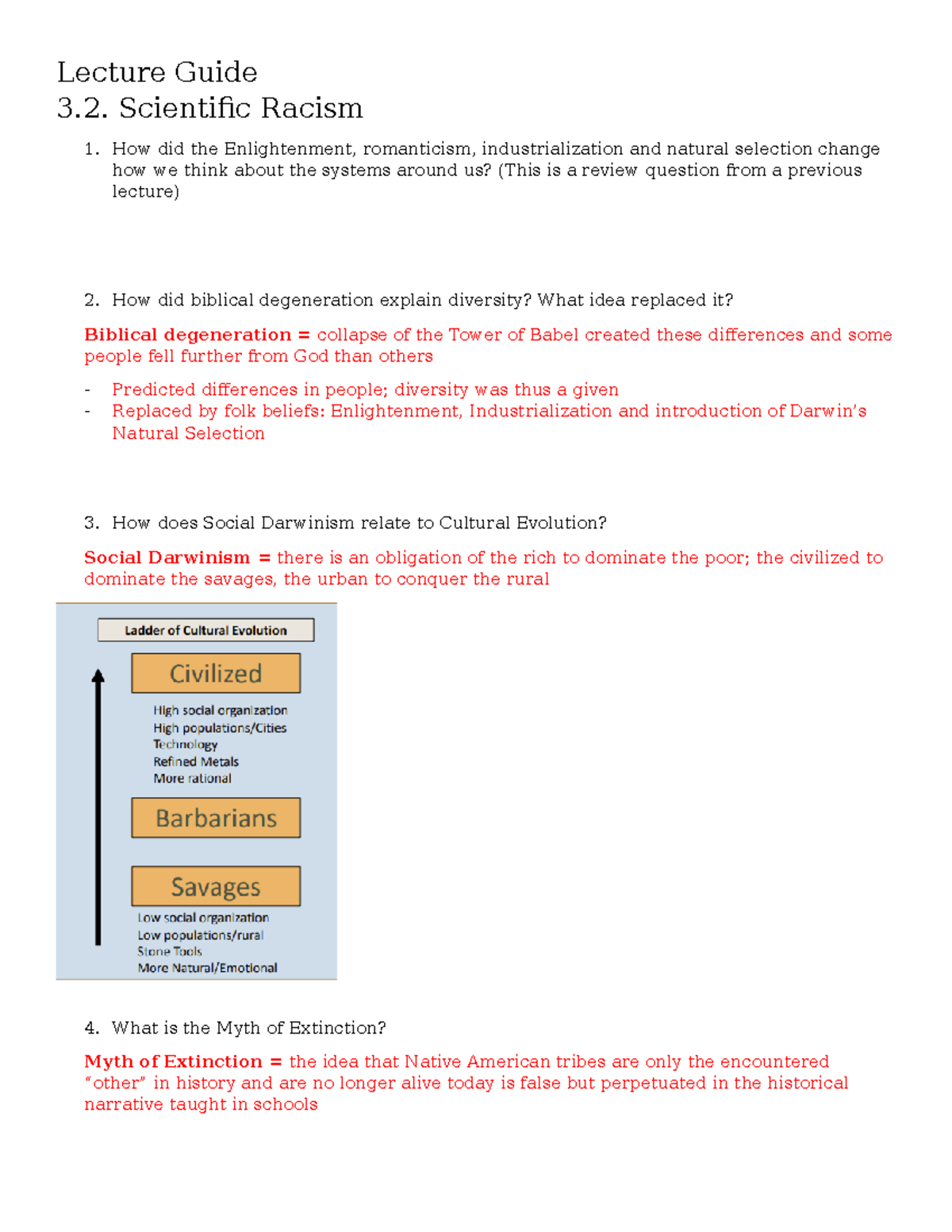 Lecture Guide 3.2 Scientific Racism - Lecture Guide 3. Scientific ...