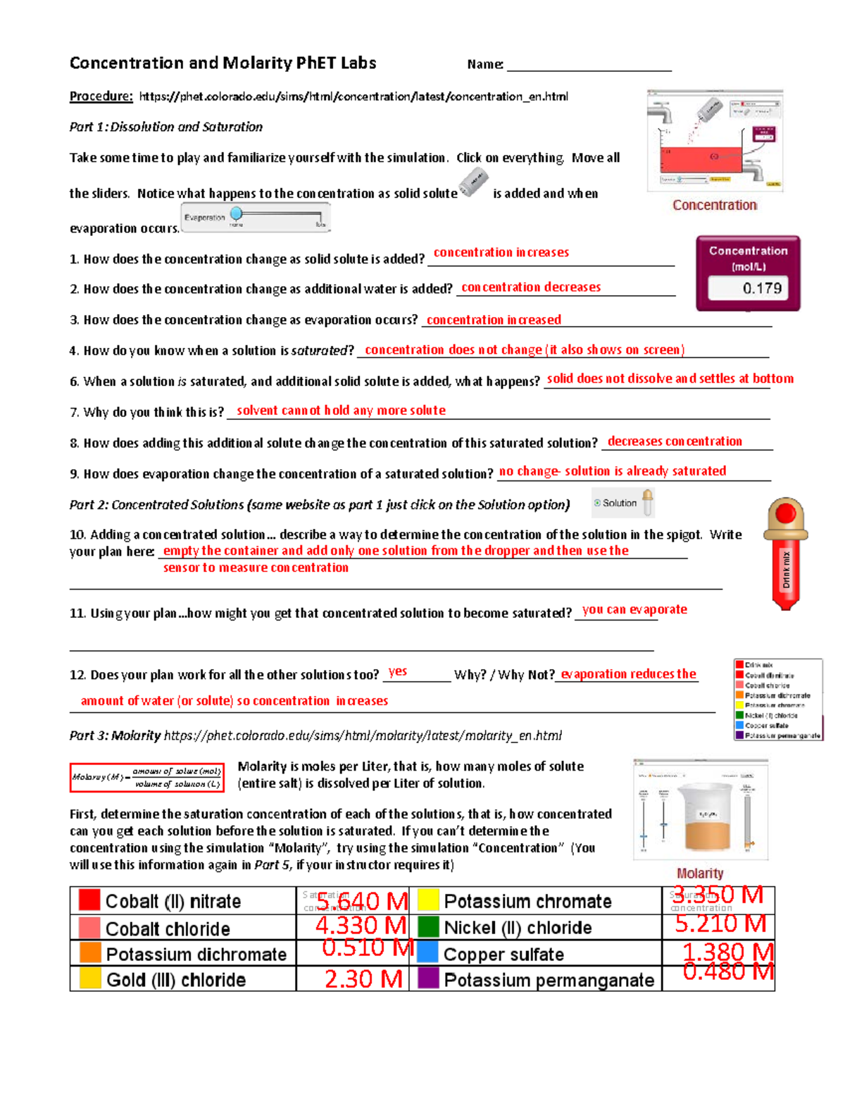 Concentration and Molarity PhET Lab - colorado/sims/html/concentration ...
