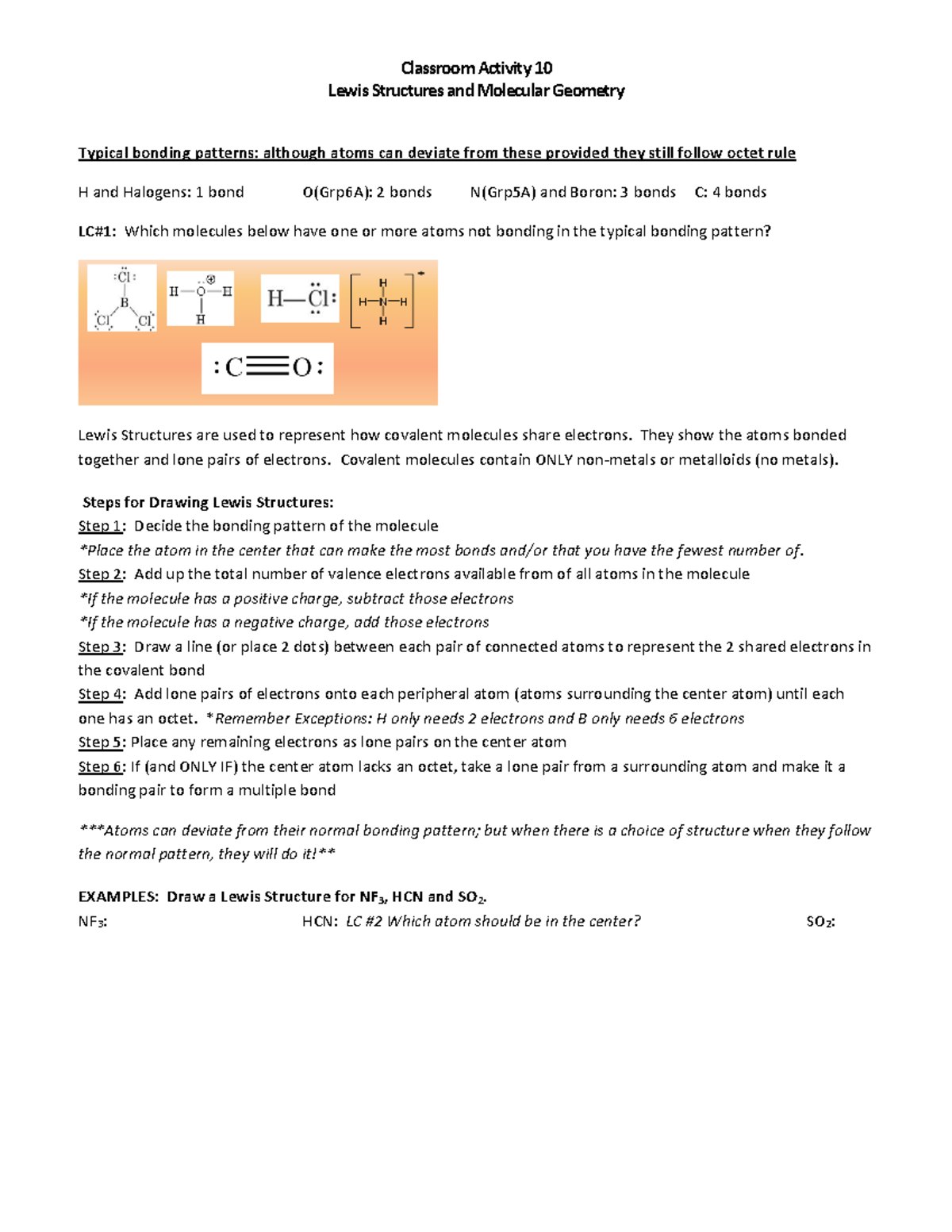 Activity Ch 4b - Exam 1 coursework - Classroom Activity 10 Lewis ...