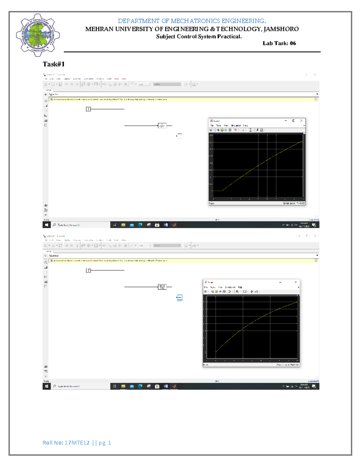 Lab-6 - Practical work - OF ENGINEERING DEPARTMENT OF MECHATRONICS ...