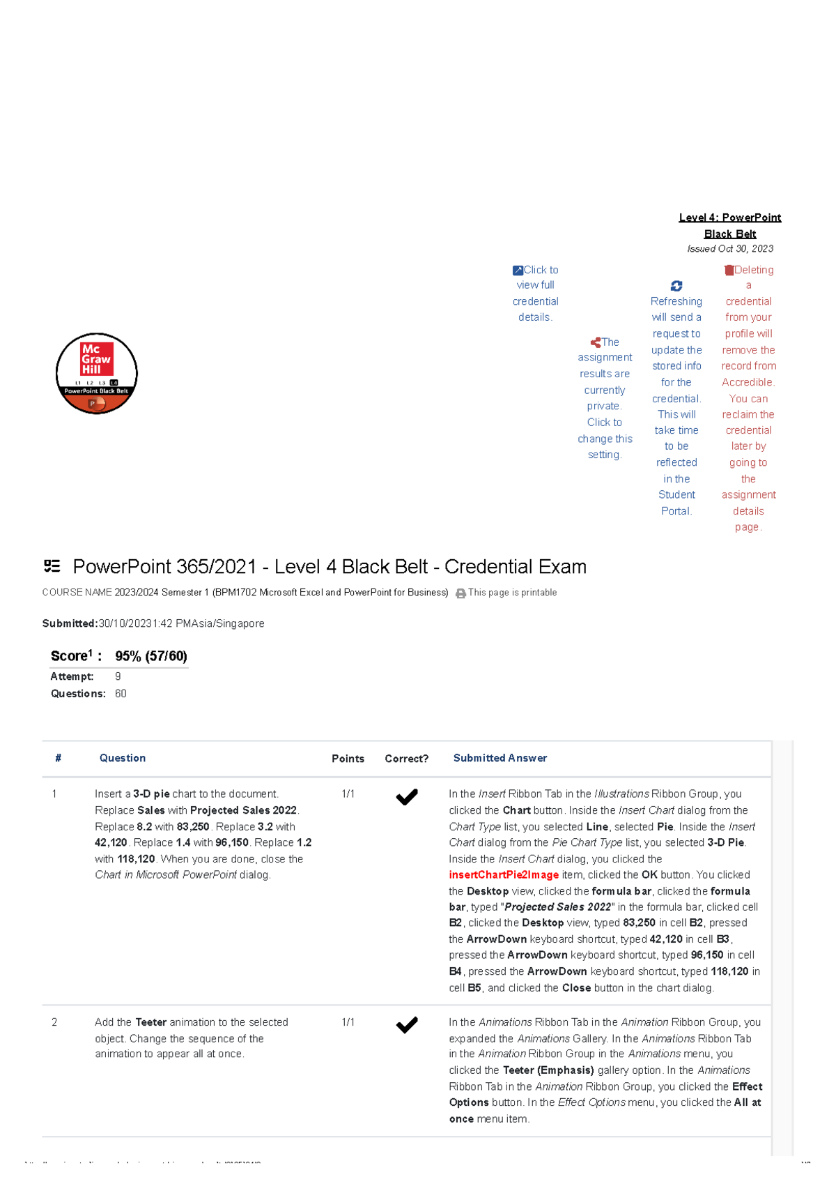 Power Point 365 2021 - Level 4 Black Belt - Credential Exam - SIMnet ...