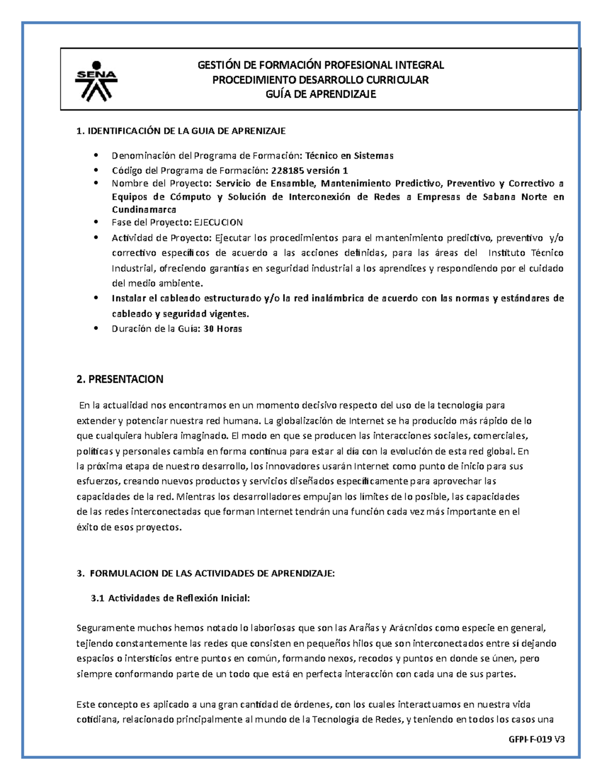 2-1 -GFPI-F-019 Formato Guia de Aprendizaje - 1era practica packet tracert - GESTIÓN DE ...
