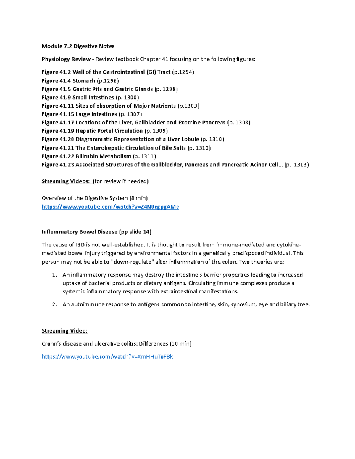 Module 7.2 Content Notes Digestive 2021 - Module 7 Digestive Notes ...