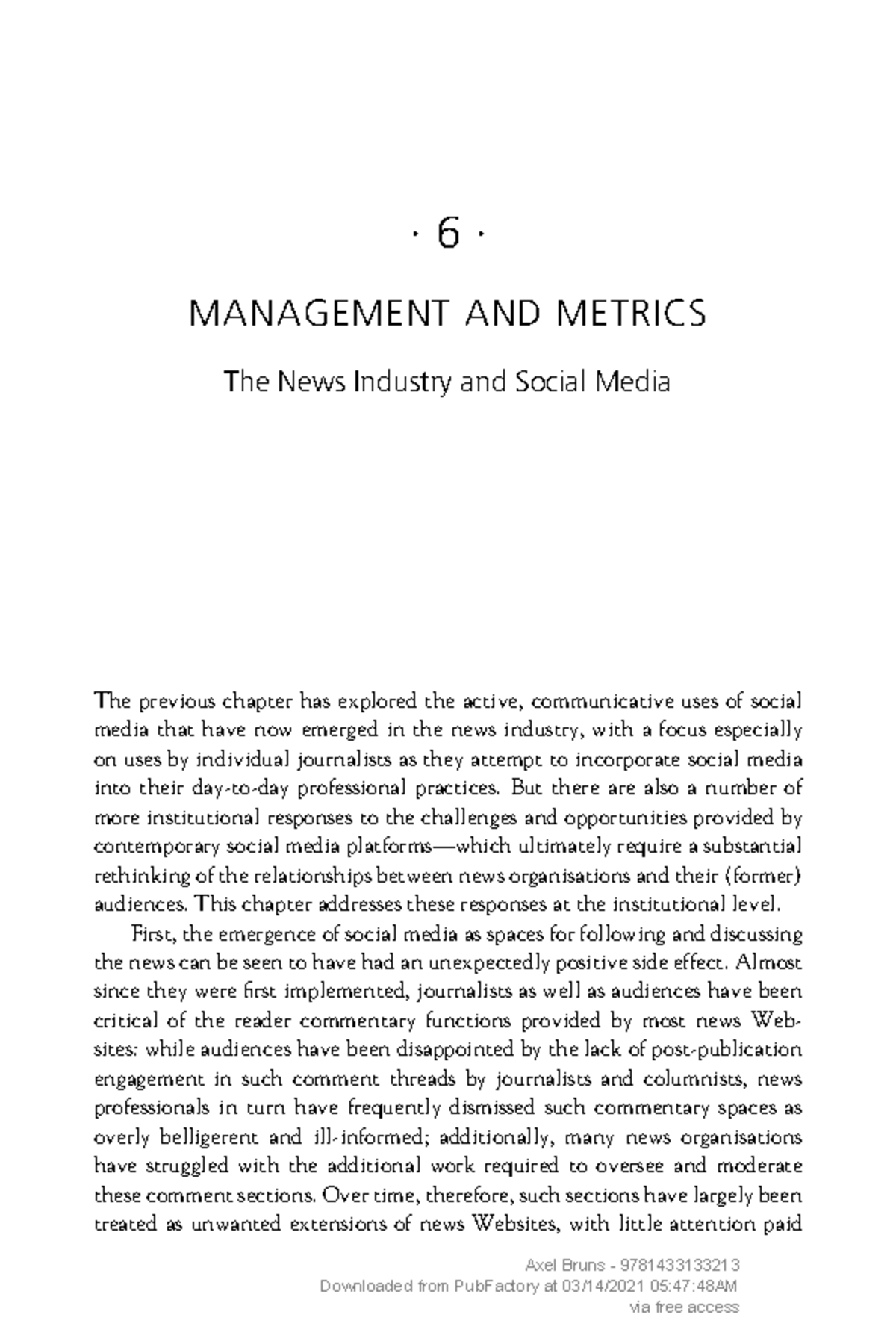 [9781433143977 - Gatewatching and News Curation] Chapter 6. Management ...