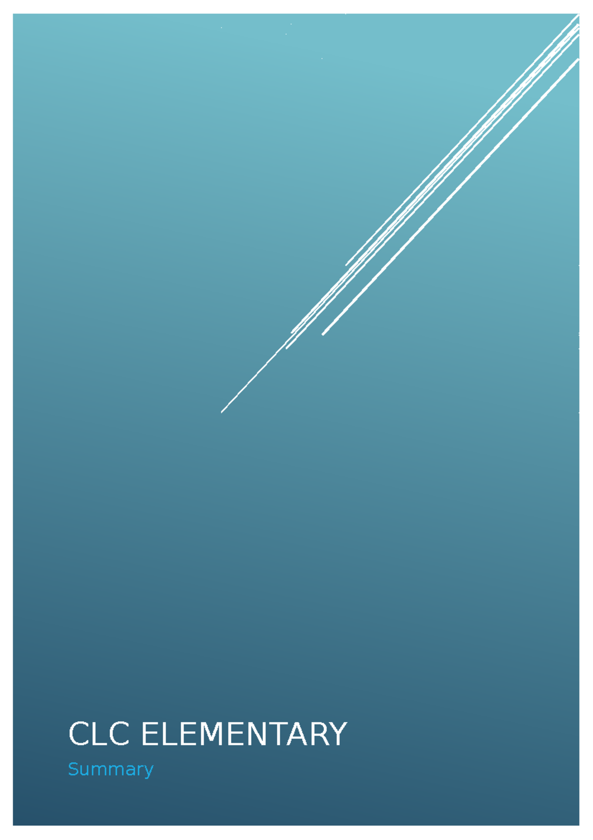 Summary - word classes, clause patterns, time - CLC ELEMENTARY Summary ...