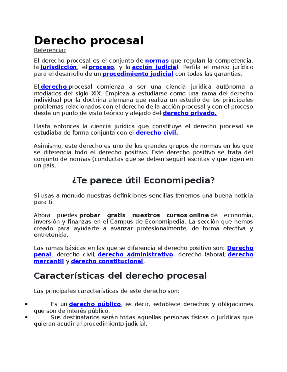 Derecho procesal - Perfila el marco jurídico para el desarrollo de un ...