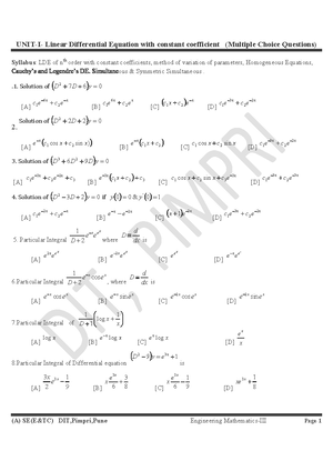 Engineering Mathematics 3 Decode Mechanical 4th sem - Sppu SE ...