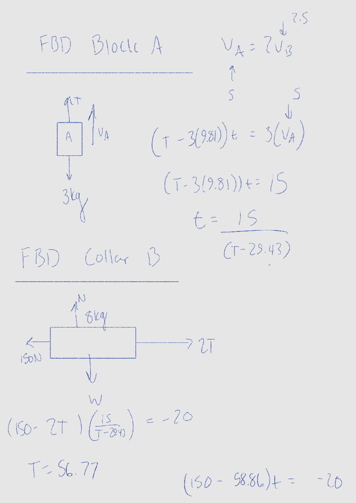 Chapter 13 notes 3 221208 111149 - ME 231 - d 2 FBD Block A VA 2V3 q S ...