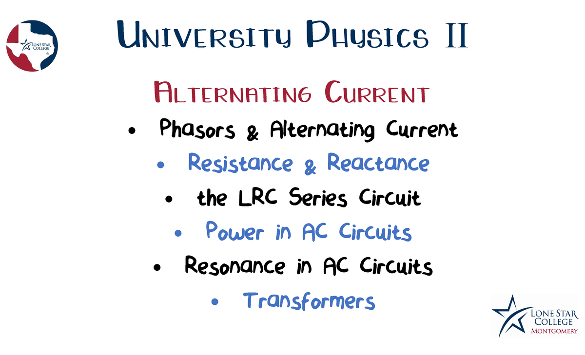 31 - Alternating Current - University Physics II Phasors & Alternating Current Alternating - Studocu