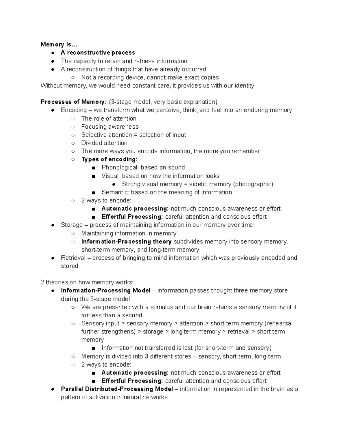 PSYC 100 Memory - Fall 2022 Sherrie Atwood - Memory is... A reconstructive process The capacity ...