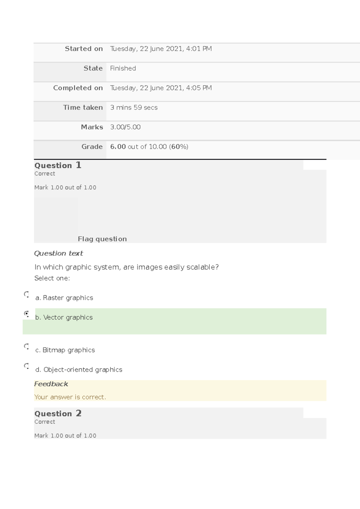 CS4406 - AY2021-T5 - Unit 1 Self Quiz - Started on Tuesday, 22 June 2021, 4:01 PM State Finished ...
