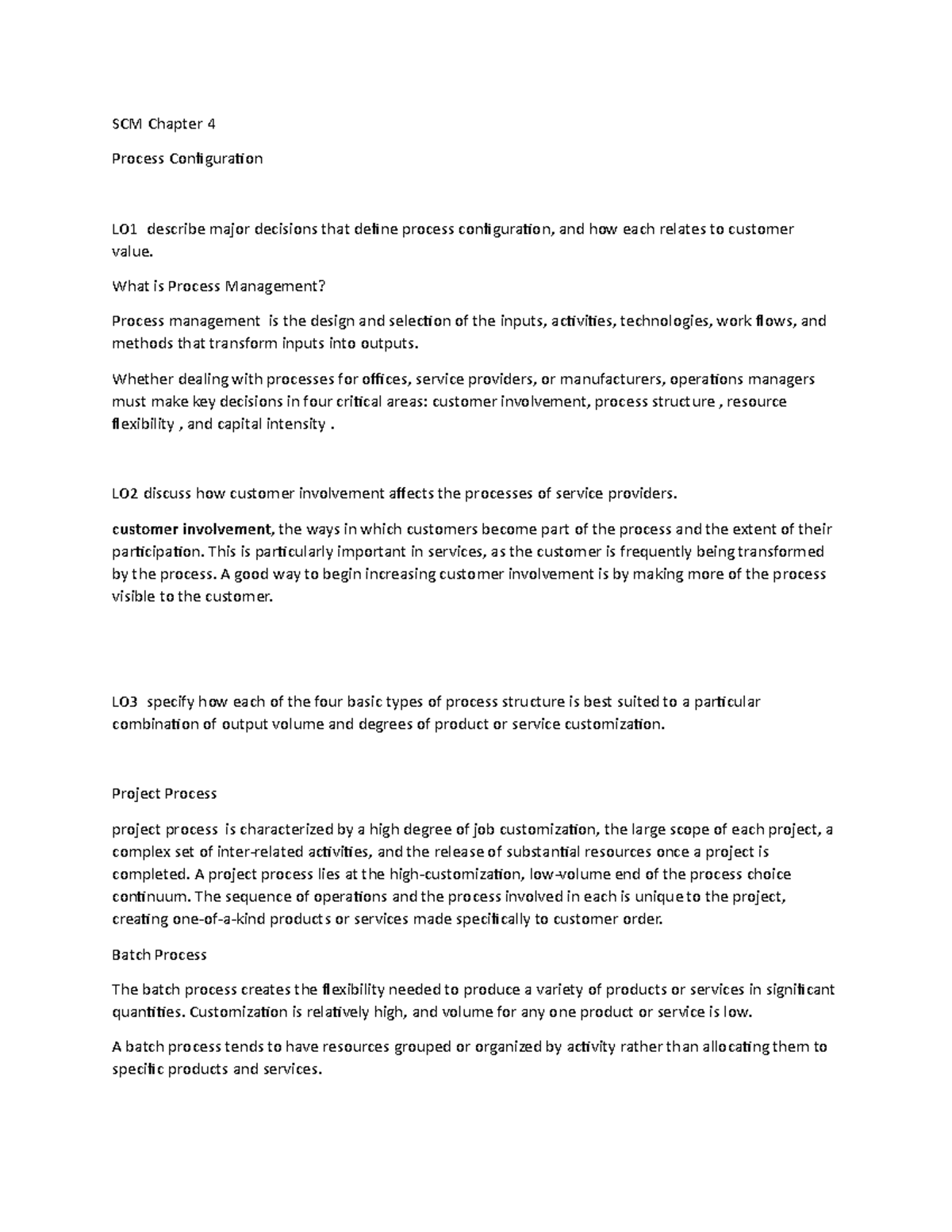 SCM Chapter 4 - Lecture notes 4 - SCM Chapter 4 Process Configuration ...