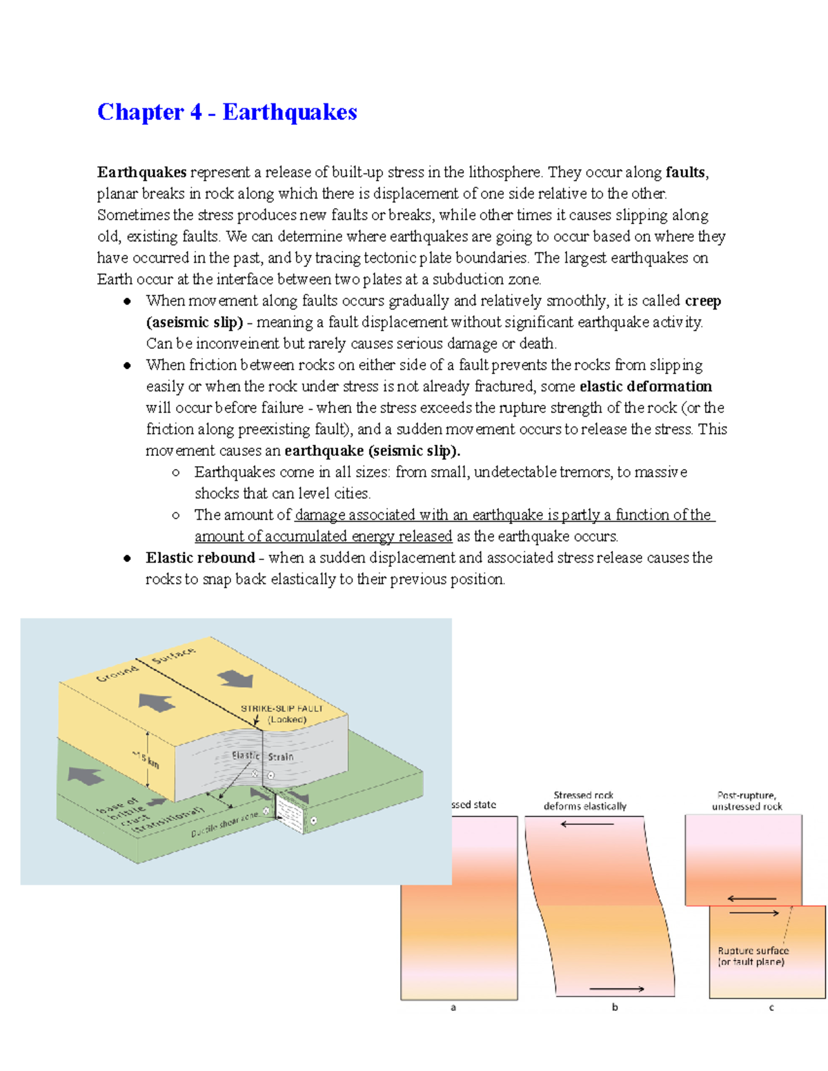 Chapter 4 - Earthquakes - Chapter 4 - Earthquakes Earthquakes represent ...