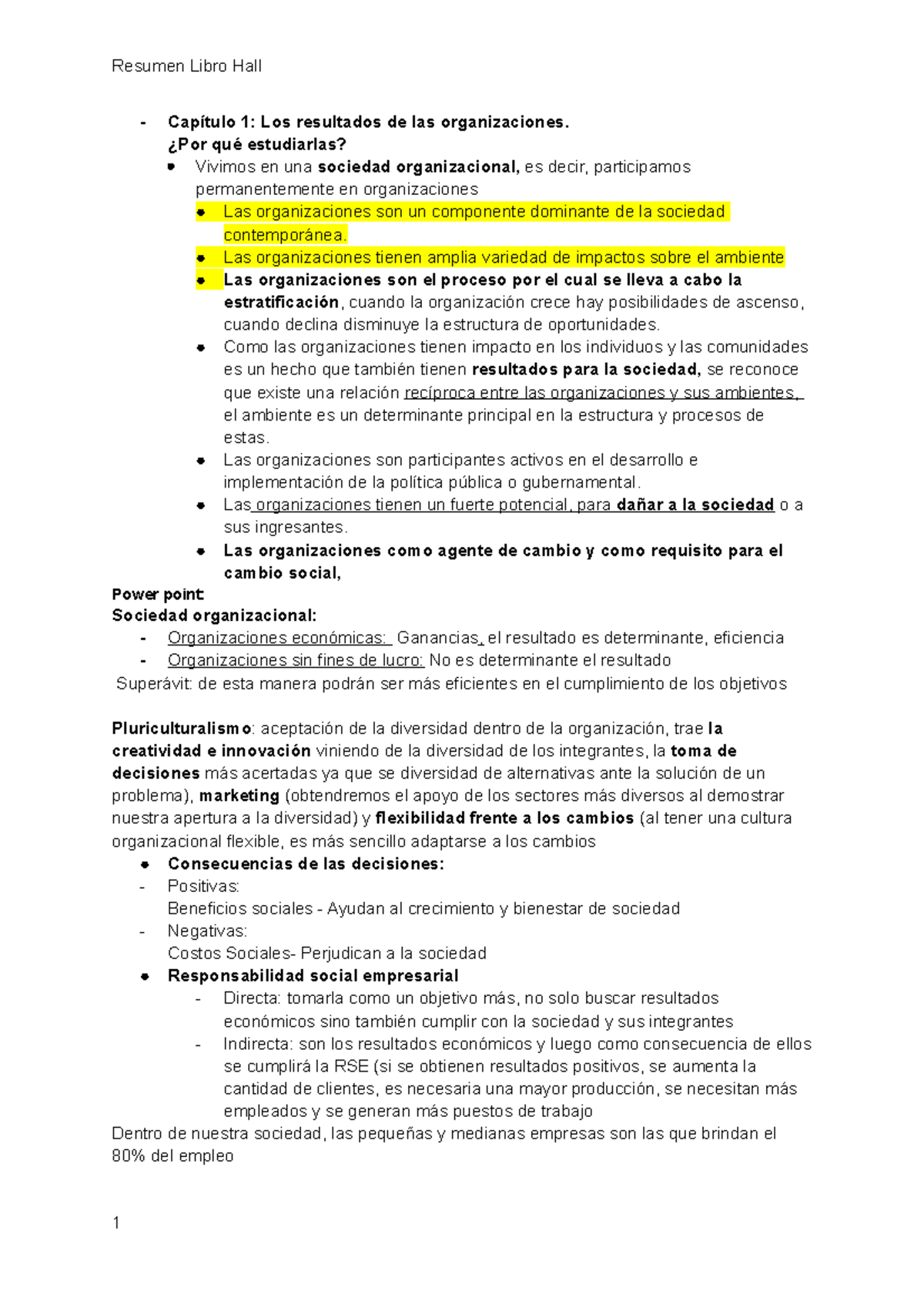 Admi resumen finaL - Capítulo 1: Los resultados de las organizaciones ...