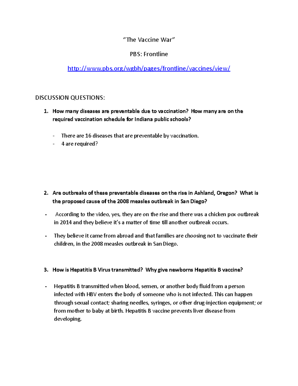 The Vaccine War-1 - assignment - BIOL 201 - Ivy Tech - Studocu