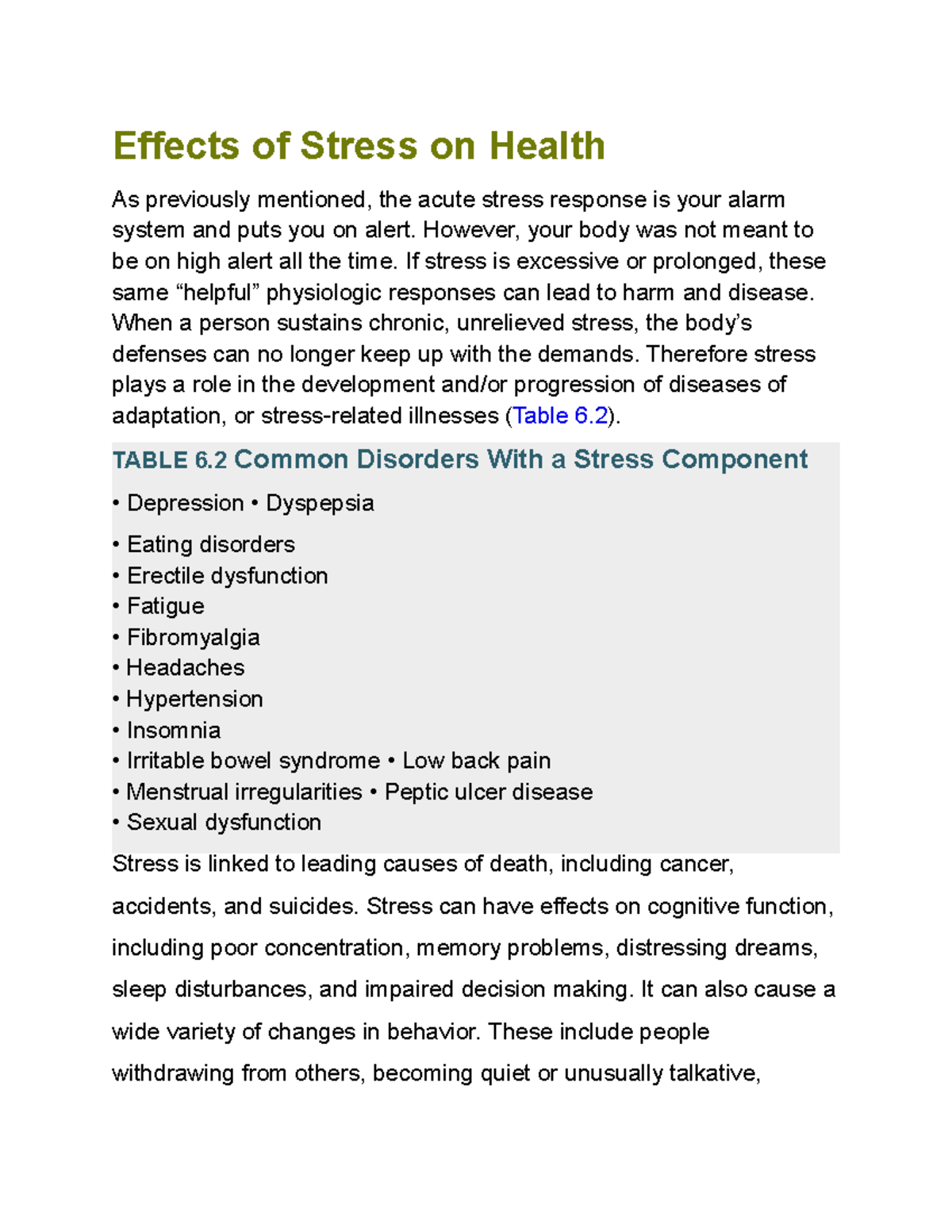 Effects of Stress on Health - However, your body was not meant to be on ...