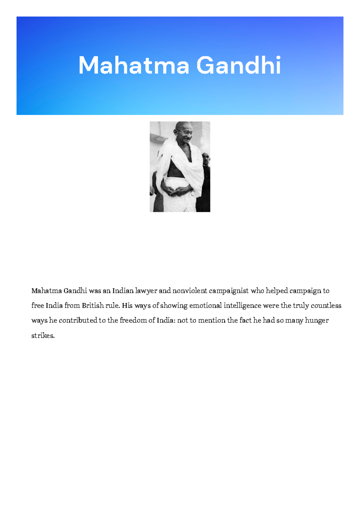 E - EEEEEEEEEEEEEEEEEEE - MATH55 - Mahatma Gandhi was an Indian lawyer ...