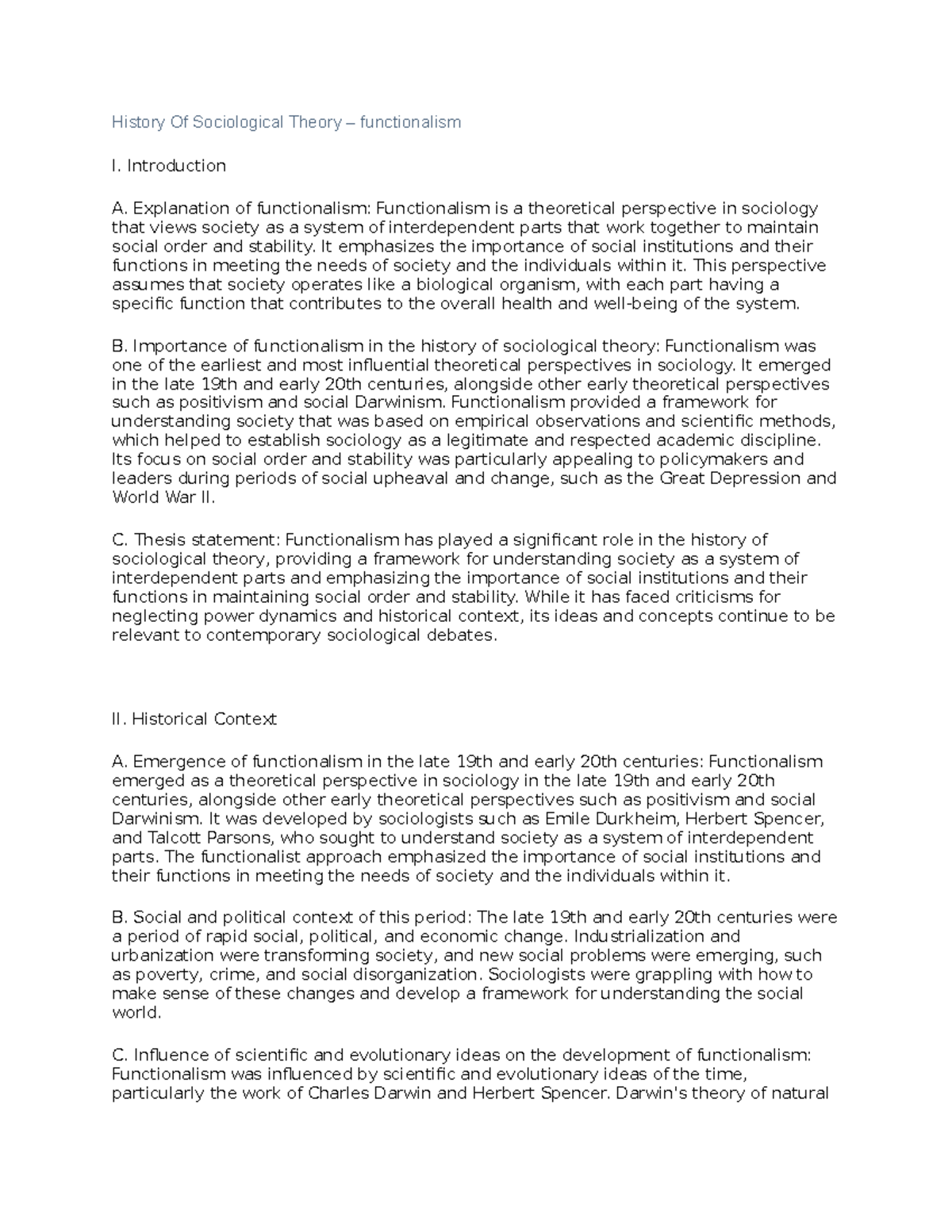 History Of Sociological Theory – functionalism - History Of ...