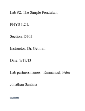 PHYS Lab Report 5 - Addition of Vectors - PHYSICS 1433 D715 LAB REPORT ...