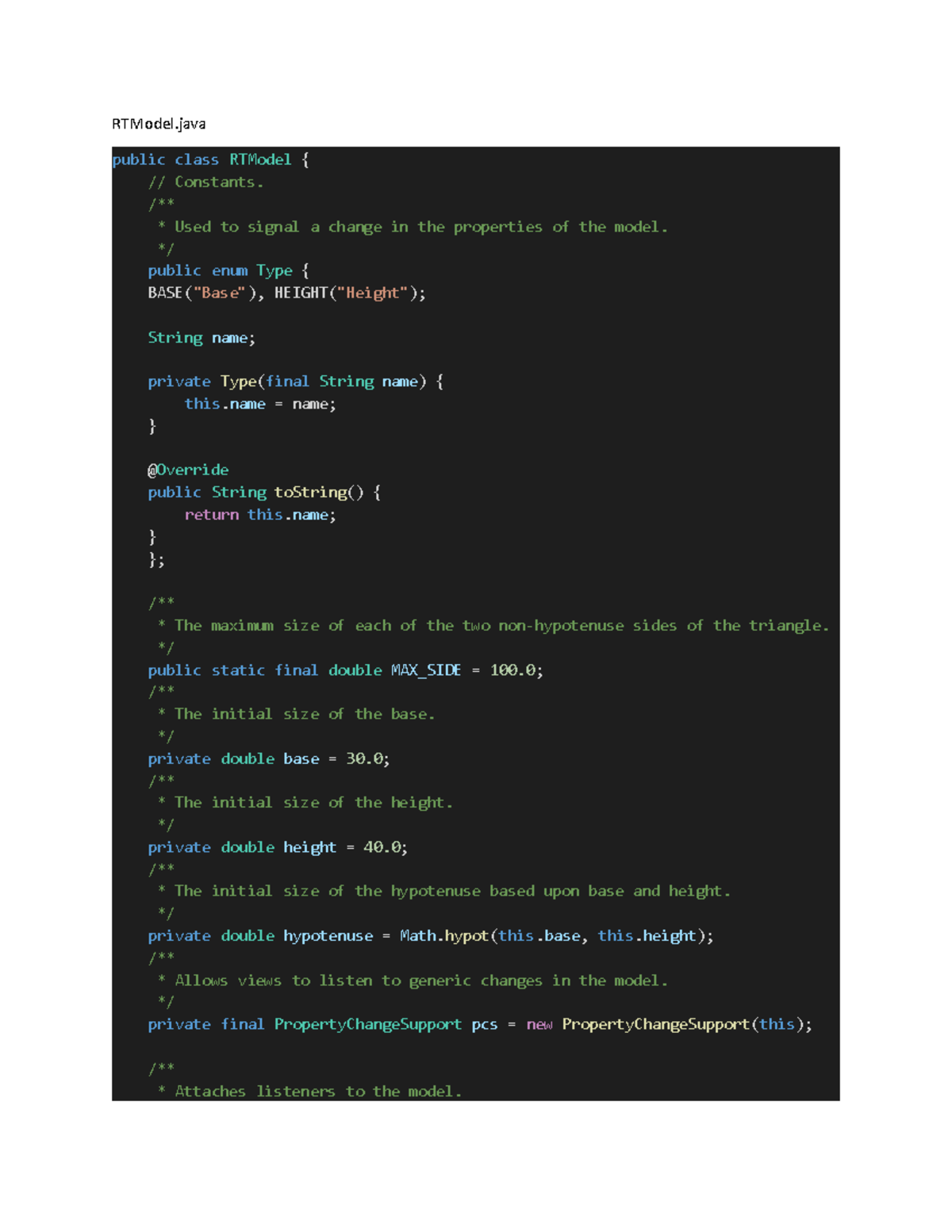 CP213 Lab 08 RTModel - RTModel public class RTModel { // Constants ...