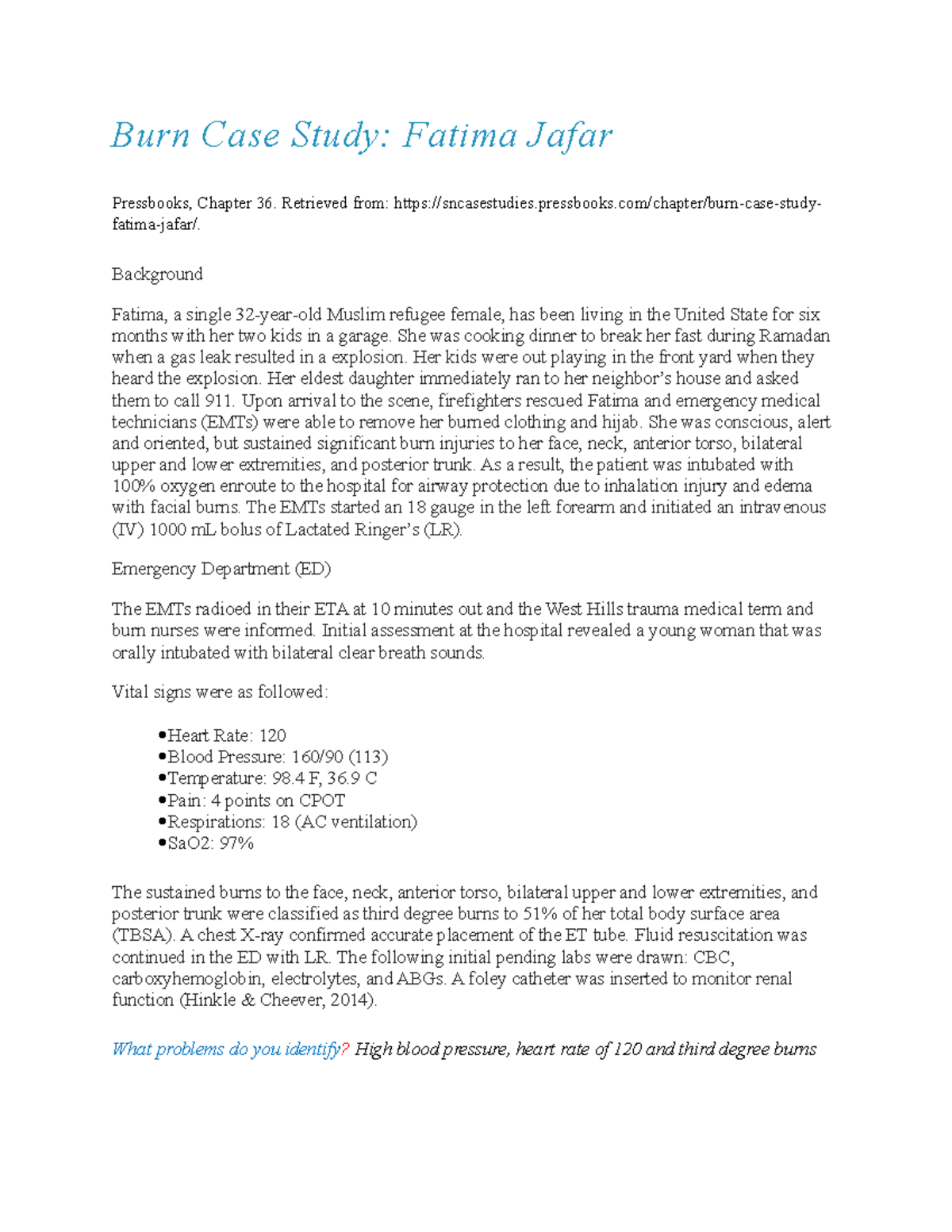 Burn Case Study Fatima - Copy - Burn Case Study: Fatima Jafar ...