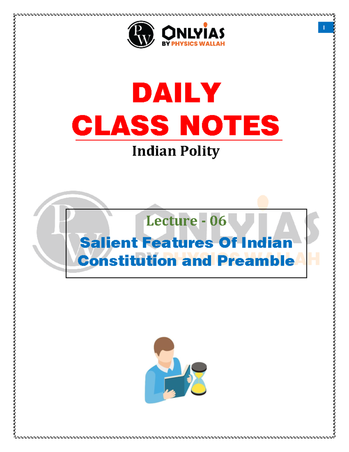 Polity 6 - Good - Lecture - 06 Salient Features Of Indian Constitution ...