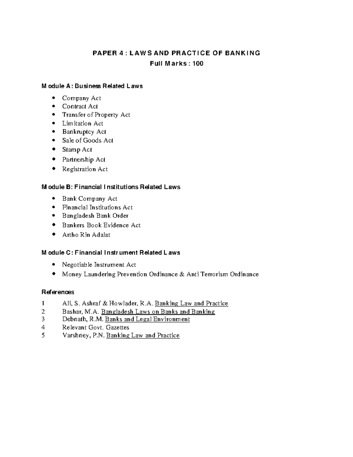 Law And Practice Banking - PAPER 4 : LAWS AND PRACTICE OF BANKING Full ...