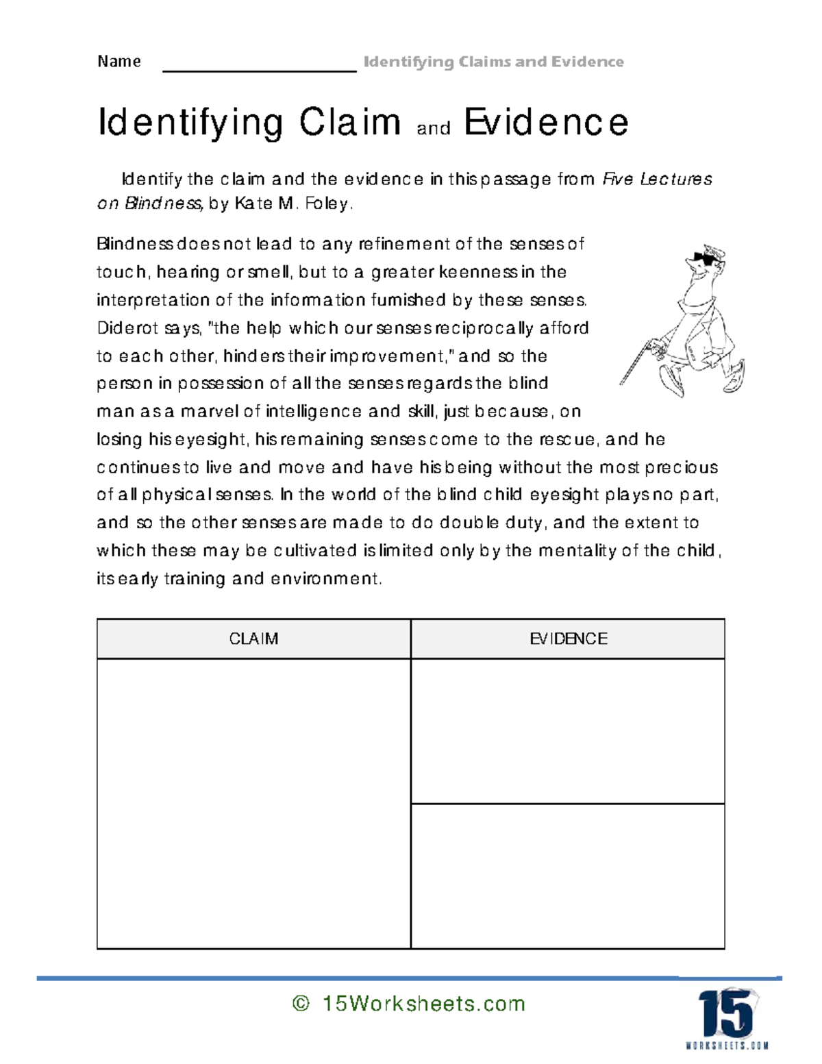 5-20 - notes - Name Identifying Claims and Evidence © 15Worksheets ...